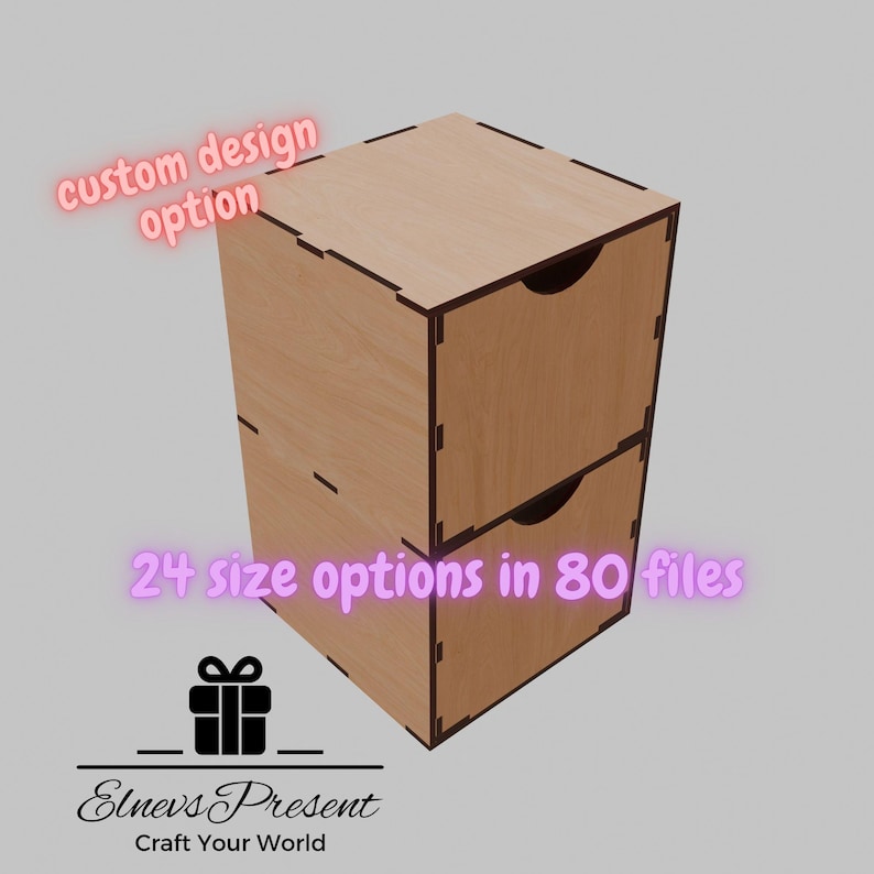 Customizable Modular Storage Drawer Boxes: Laser Cut Organizer (PDF DXF ...