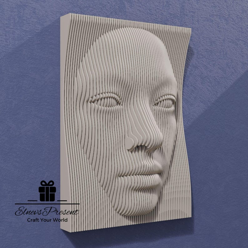 3D Layered Face Wall Art: Modern Laser Cut Design (digital File) - Etsy