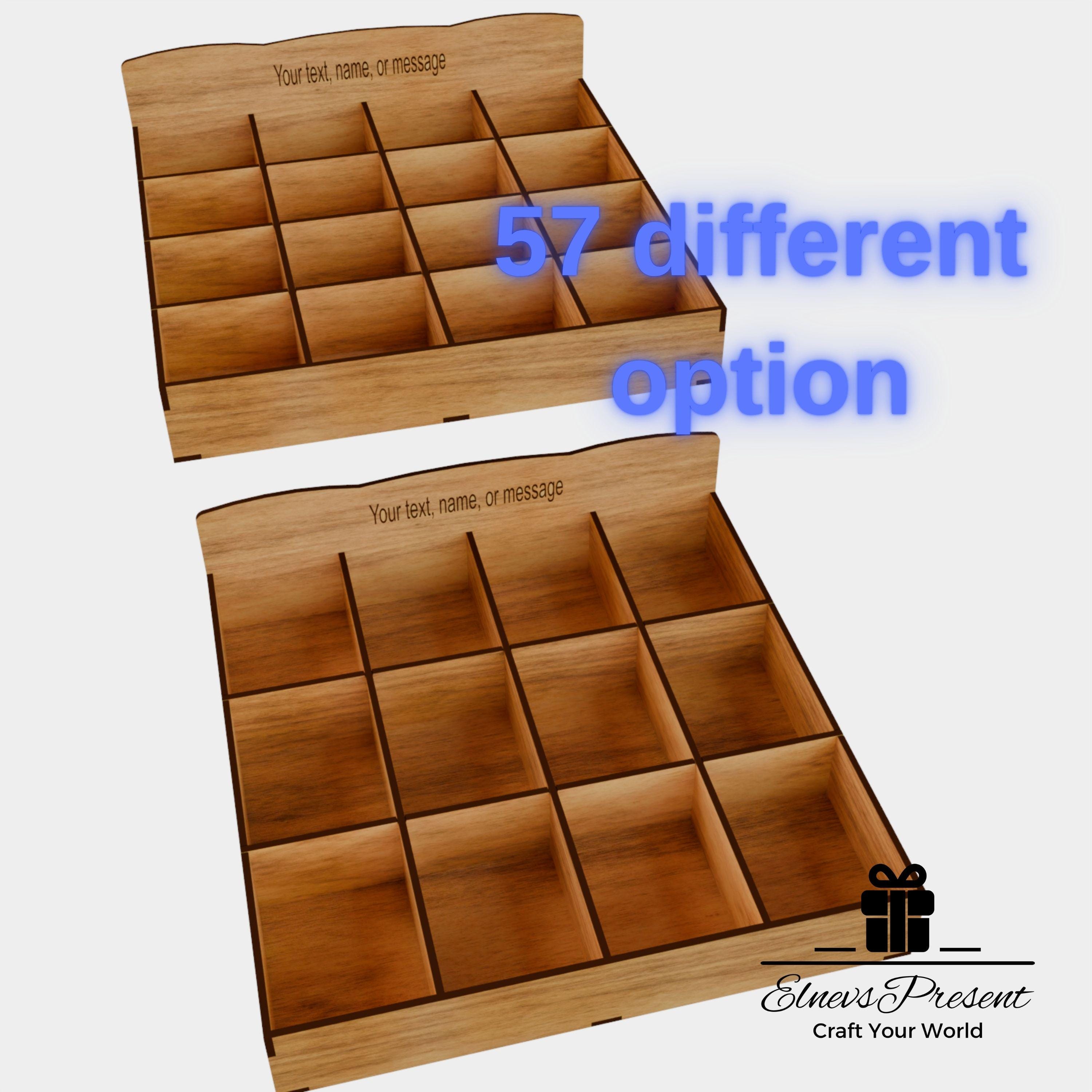 Modular Slotted Box With Divider: Laser Cut Desk Organizer (DXF, PDF ...