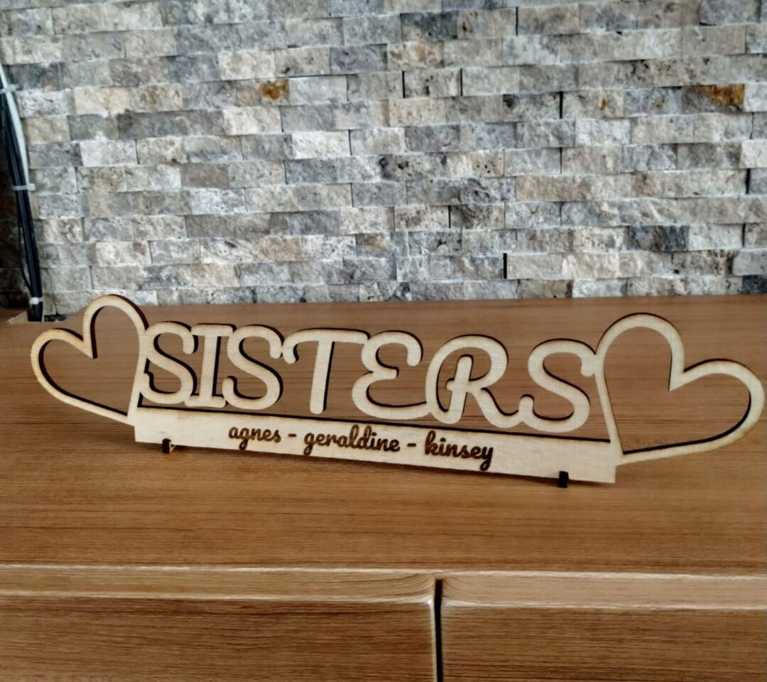 Personalized Sisters Wood Sign Custom Wooden Sisters Sign Gift for ...