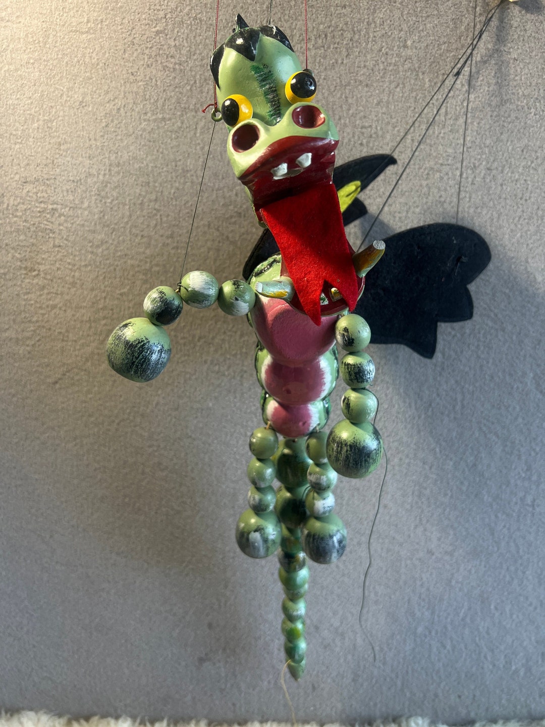 Vintage Pelham Puppet Marionette SL Mother Dragon Discontinued 60s Wood ...