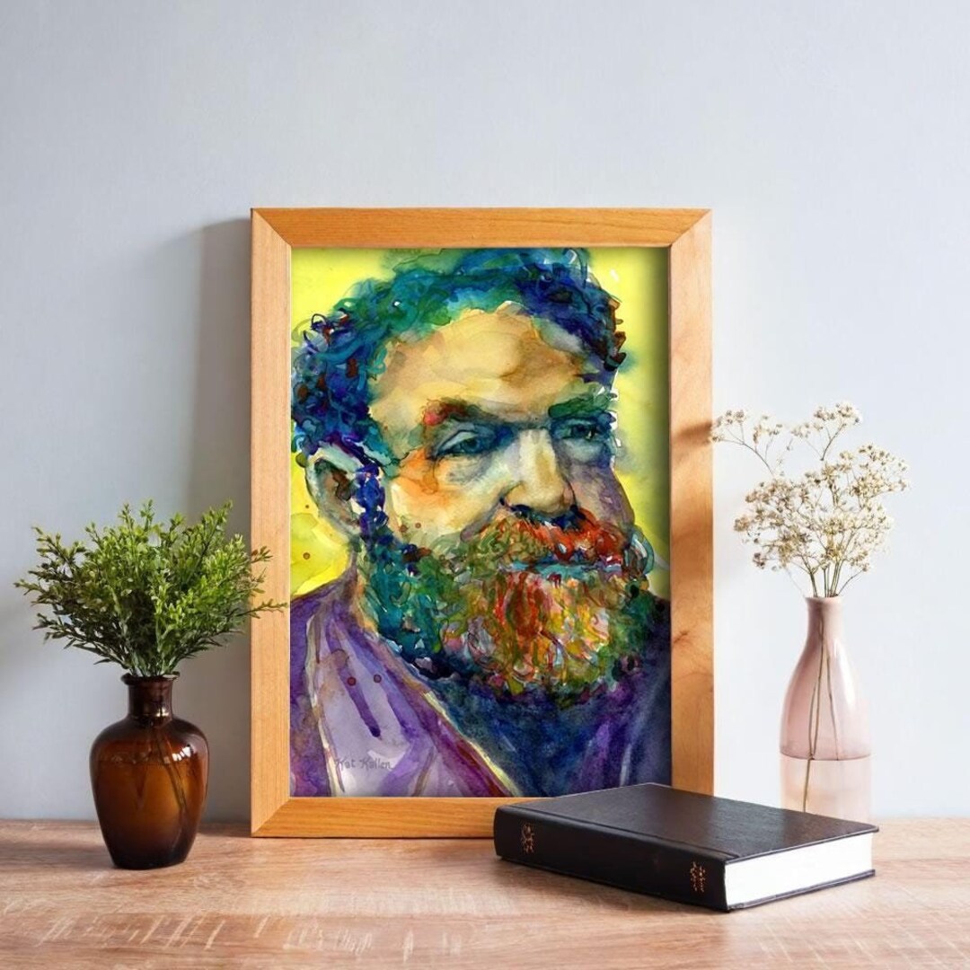 D. L. Moody Watercolor Portrait Art Print Founder of Moody Bible ...