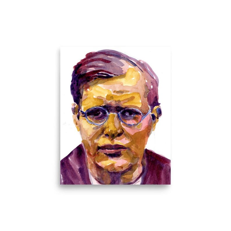 Dietrich Bonhoeffer | Watercolor Art Print | Modern Portrait of German ...