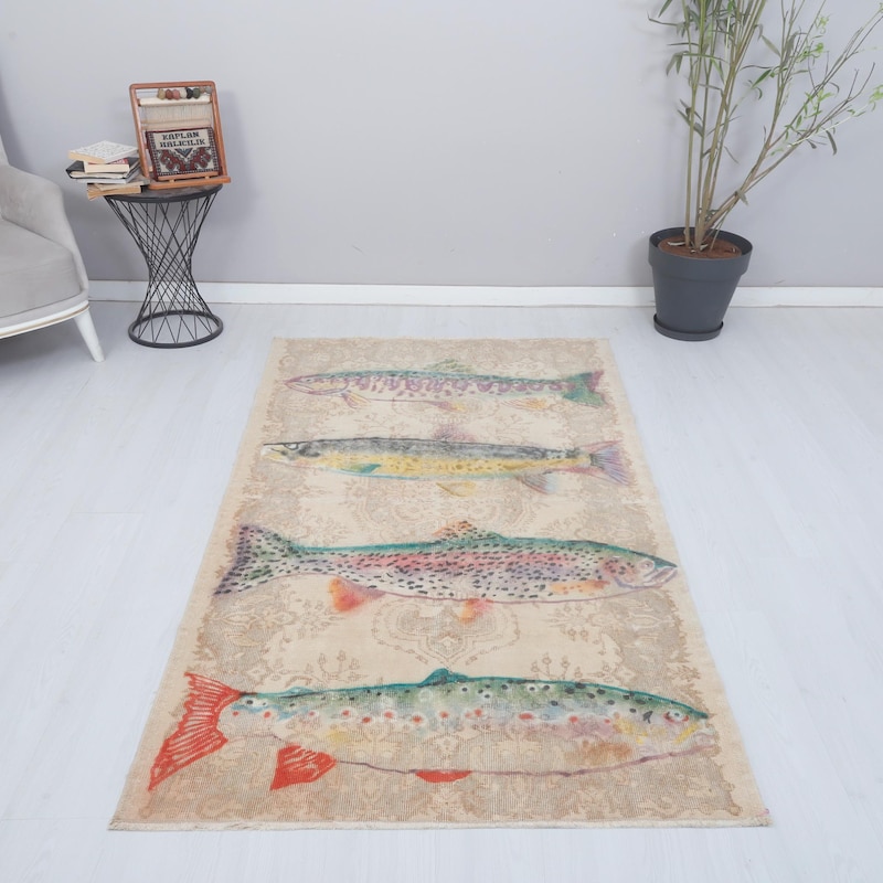 Hand Painted Rug - Etsy