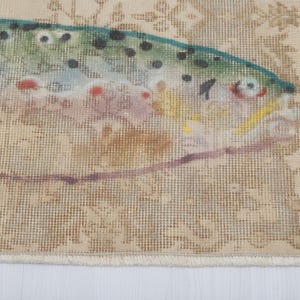 Rug for Kids, Hand Painted Rug, Art Rug, Art Decor, 4x7 Area Rug, Boho ...