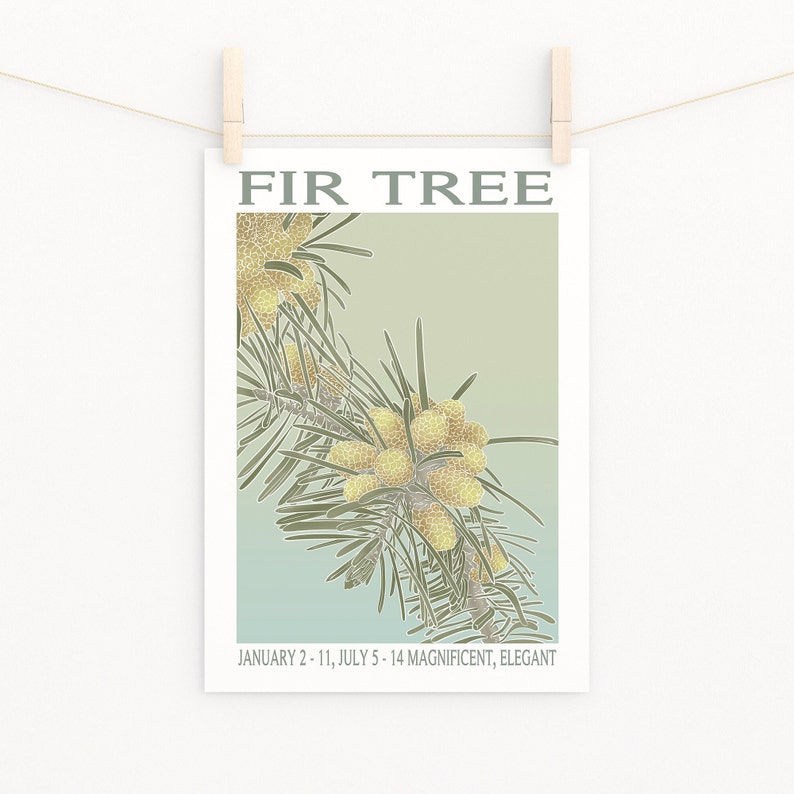 Personalized Birth Tree Print, Custom Wall Art, Fir Tree Print, DIGITAL ...