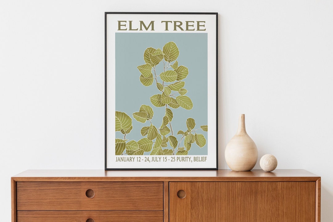 Personalized Birth Tree Print, Custom Wall Art, Elm Tree Print, DIGITAL ...