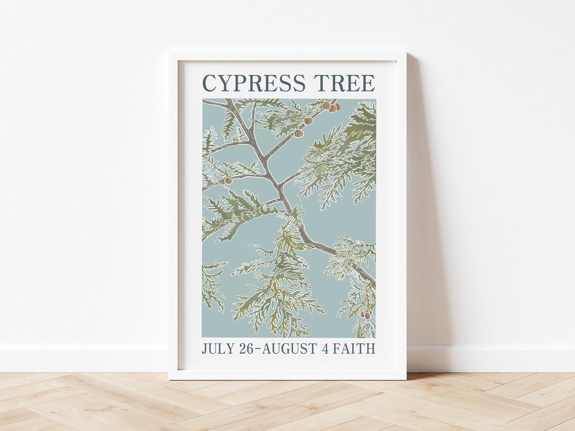 Personalized Birth Tree Print Custom Wall Art Cypress Tree | Etsy
