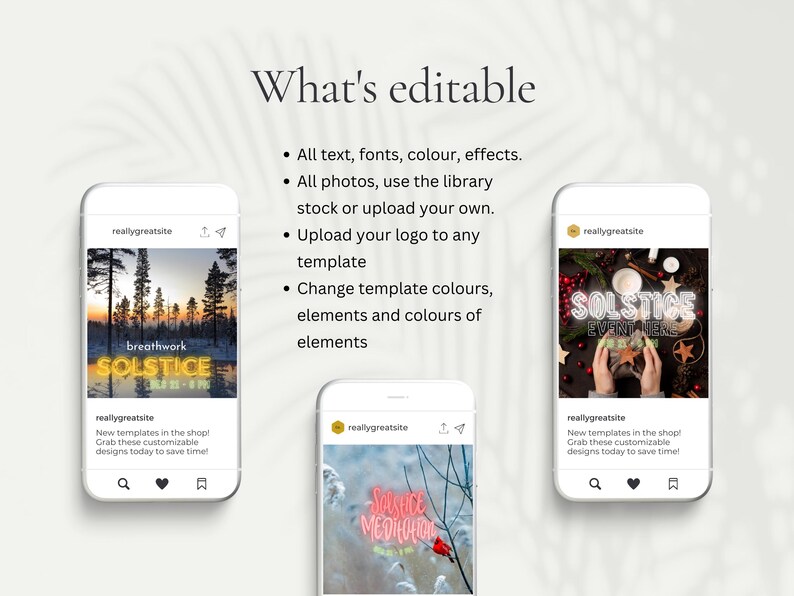Winter Solstice INSTAGRAM Post Canva Template | Event Promo | Yule ...
