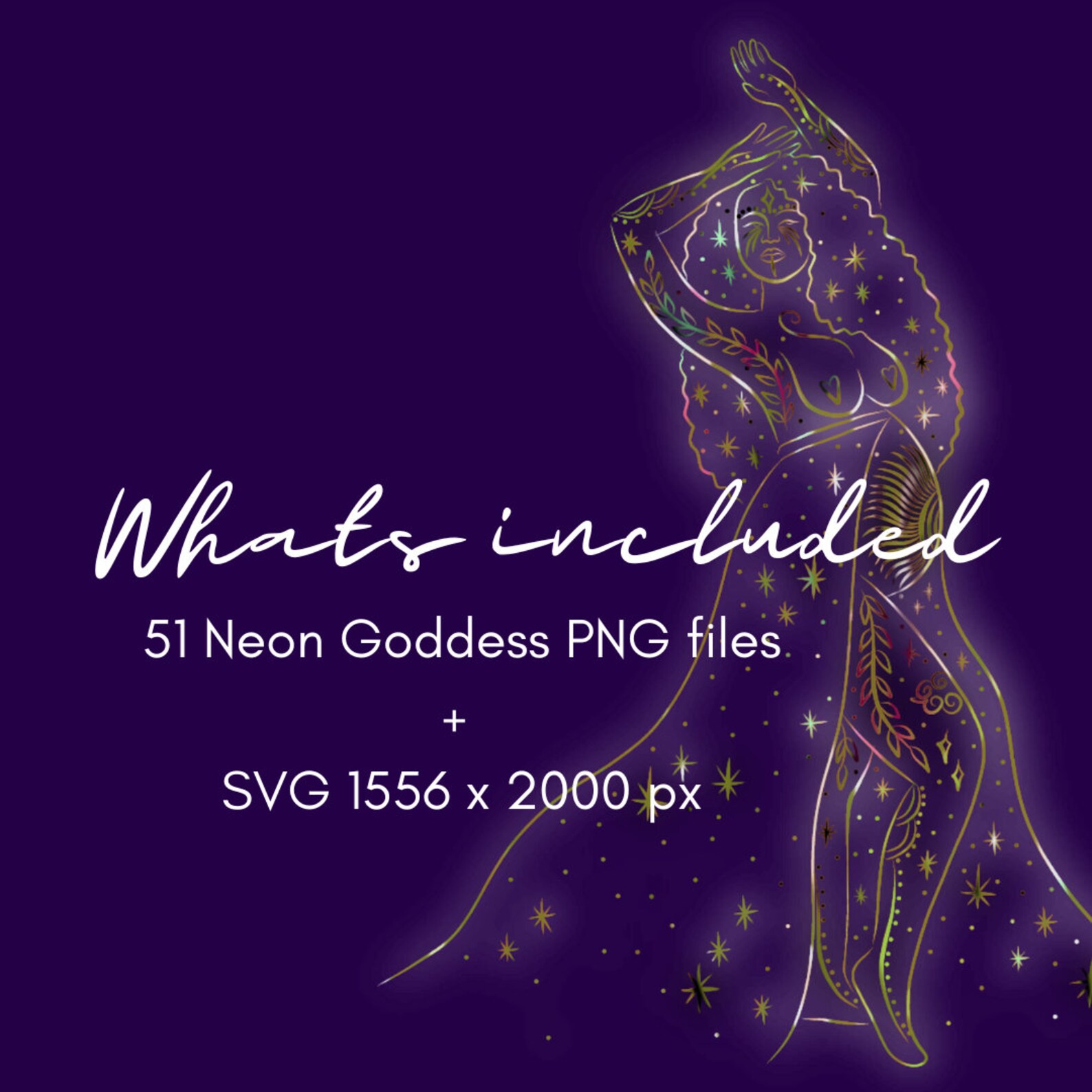 Mystic Neon Goddess PNG, Clip Art, Goddess PNG, Goddess Art, Neon ...