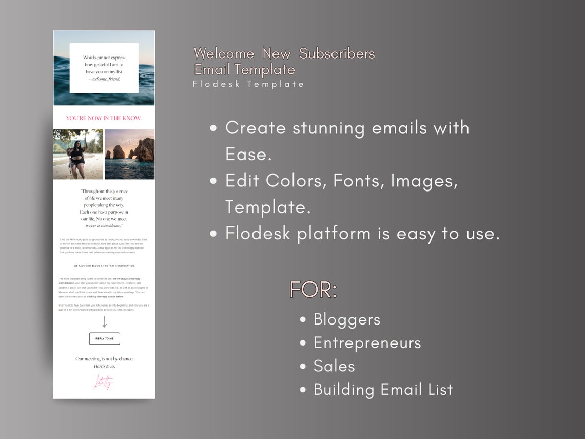 Welcome New Subscribers Email Template | Flodesk Email Template | Email ...
