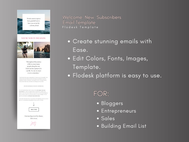 Welcome New Subscribers Email Template | Flodesk Email Template | Email ...