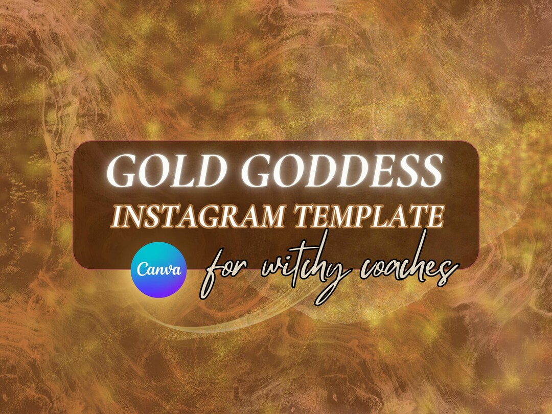 Gold Goddess Instagram Canva Template for Spiritual Wellness Coaches ...