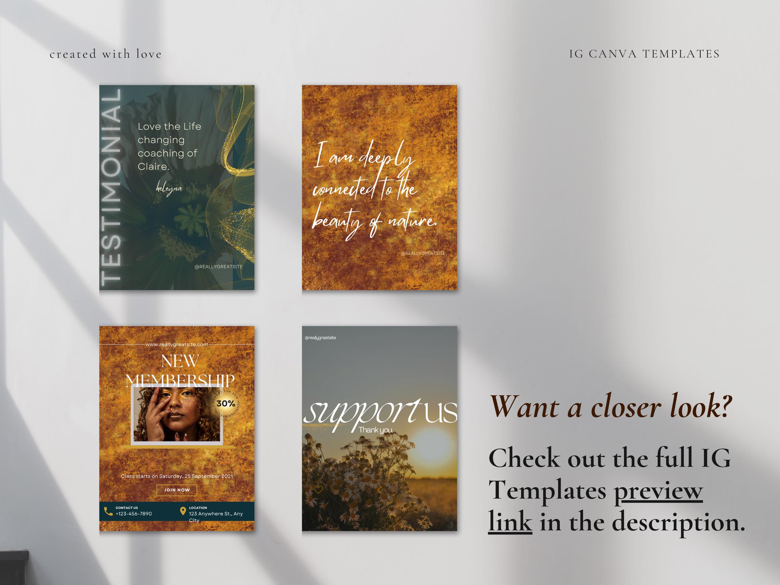 Gold Goddess Instagram Canva Template for Spiritual Wellness Coaches ...