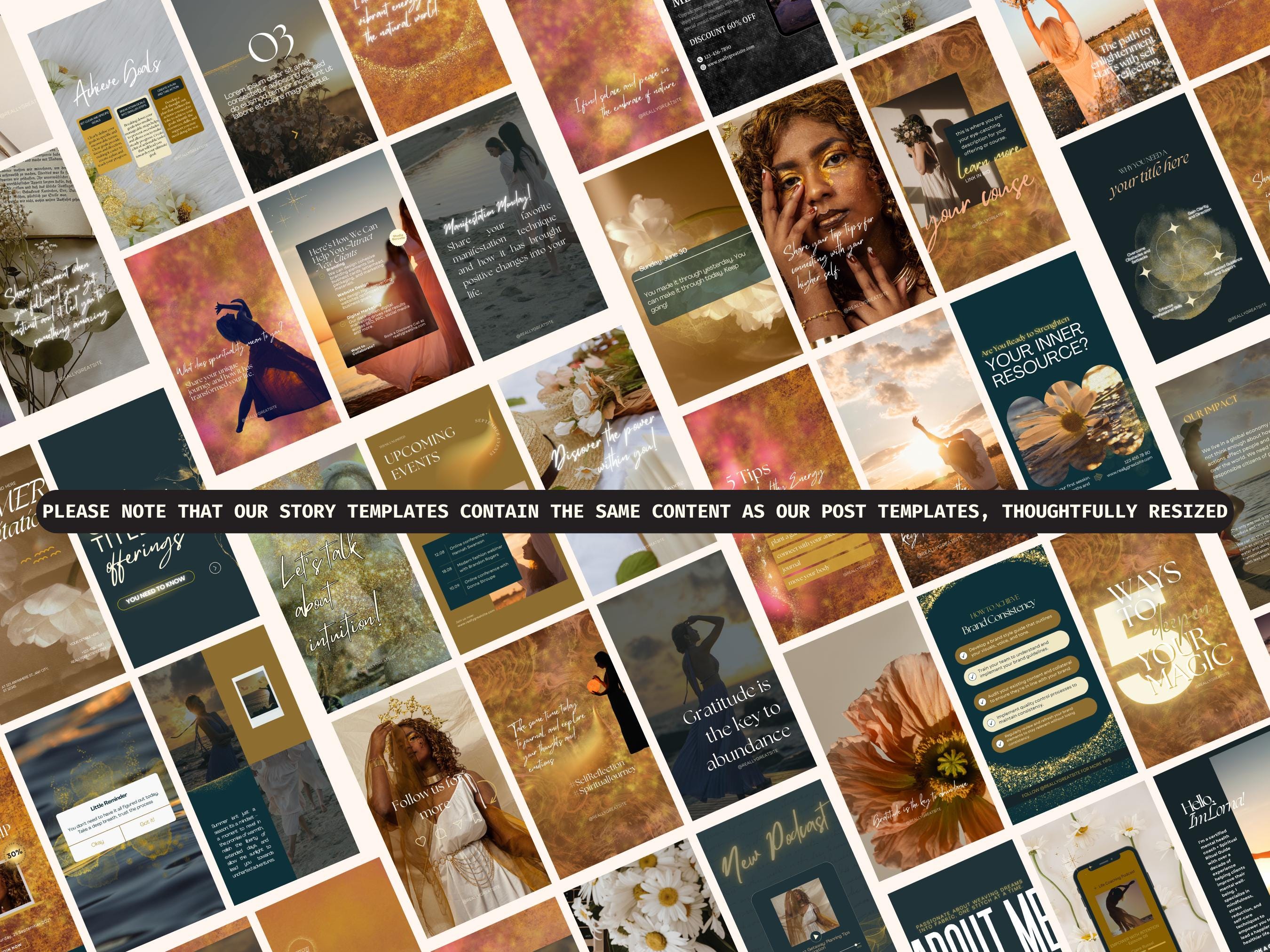 Gold Goddess Instagram Canva Template for Spiritual Wellness Coaches ...