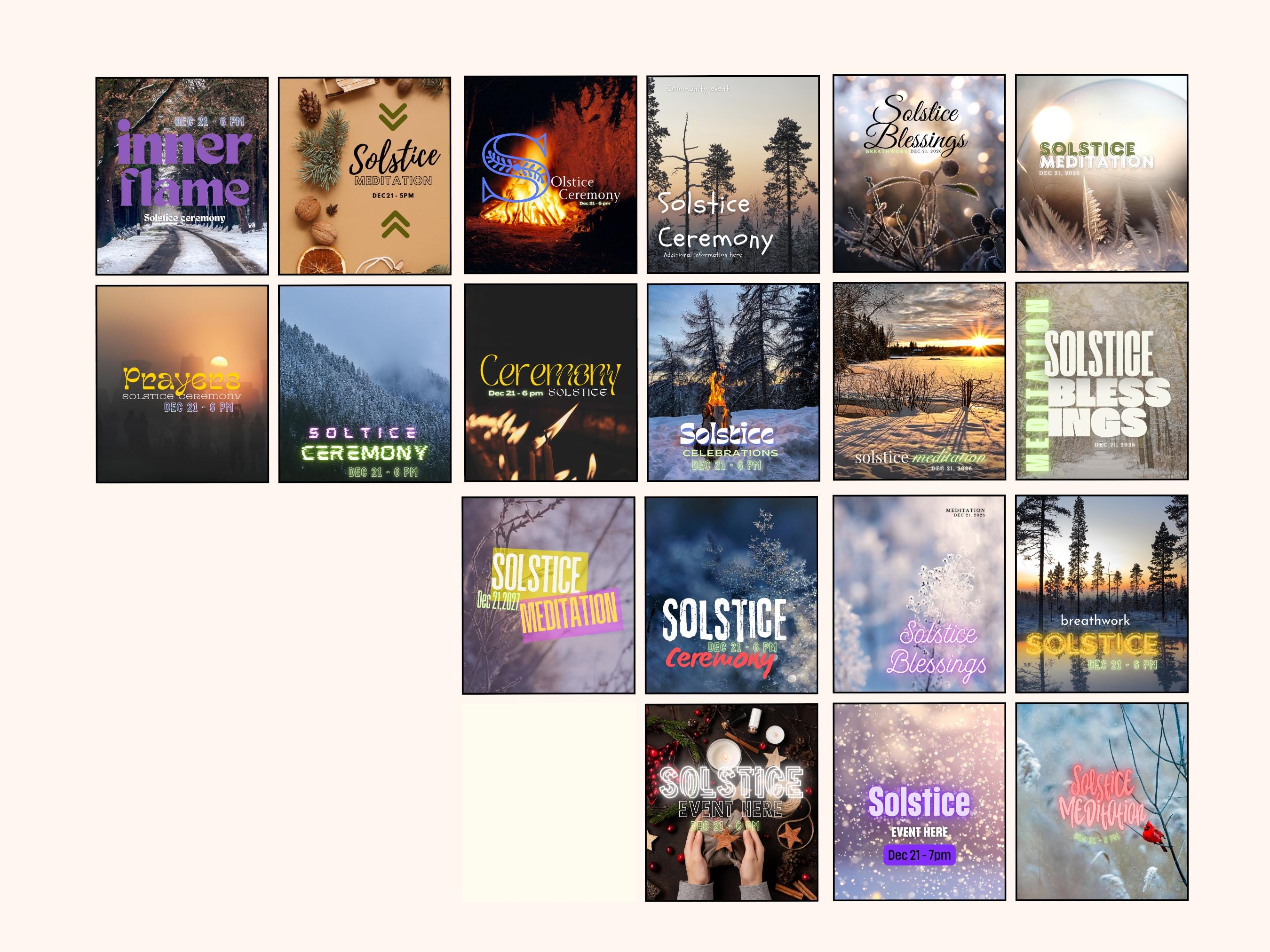 Winter Solstice INSTAGRAM Post Canva Template | Event Promo | Yule ...