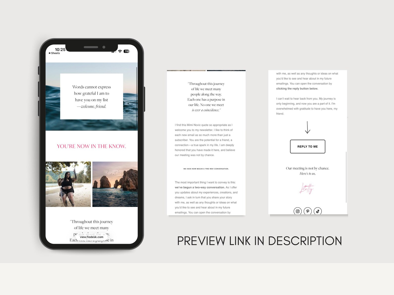 Welcome New Subscribers Email Template | Flodesk Email Template | Email ...