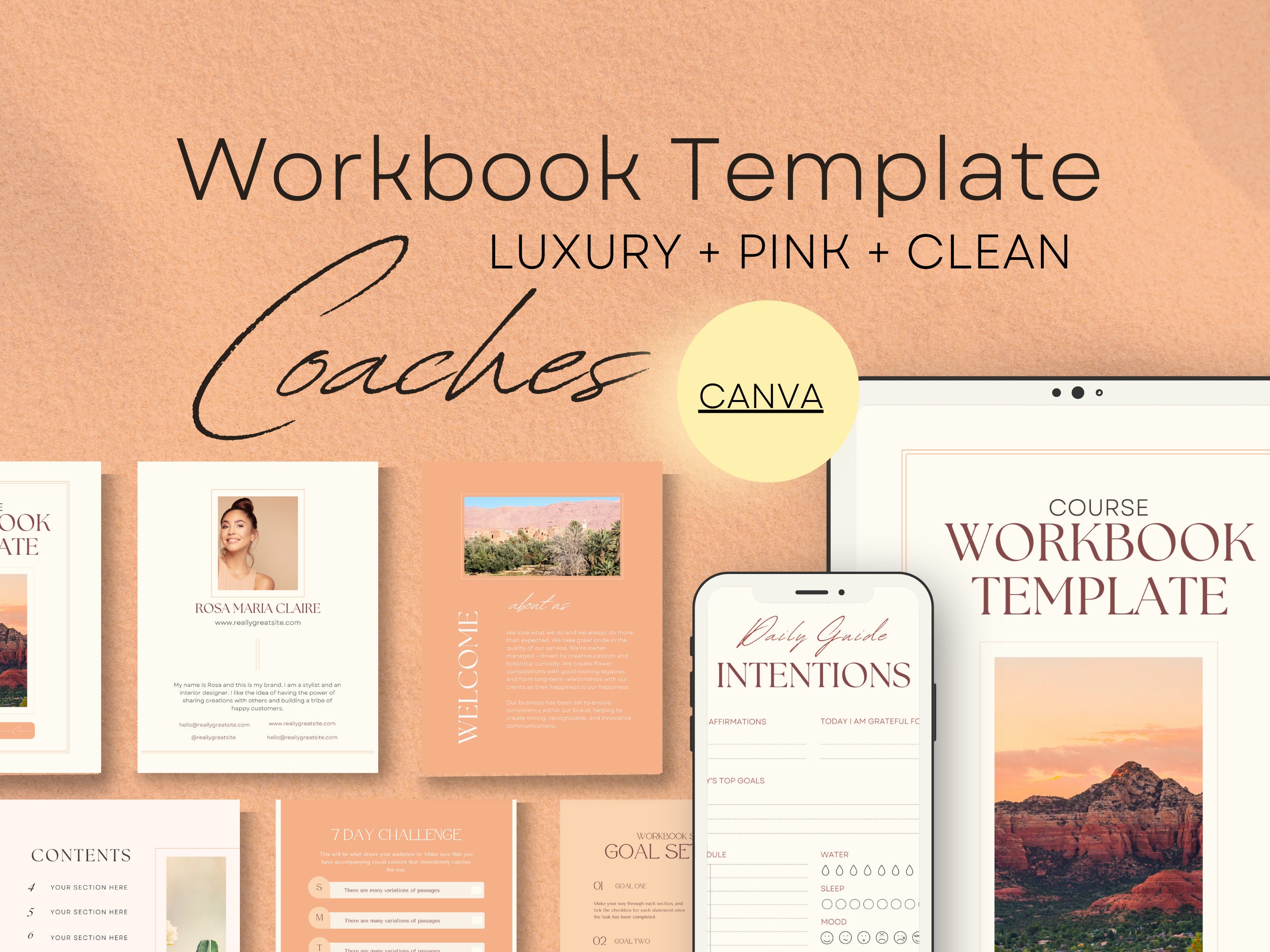 Workbook Template for Coaches, Canva Workbook Template, Course Workbook ...