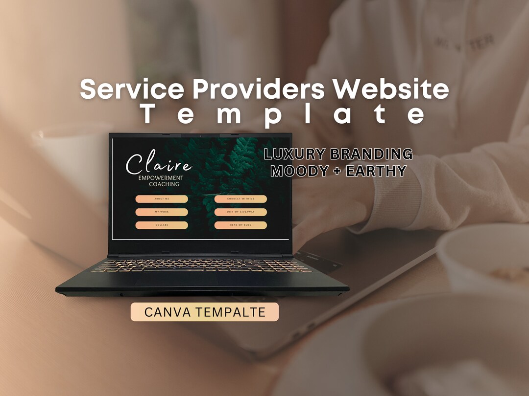 Service Provider Canva Website Template for the Dark Moody & Earthy ...