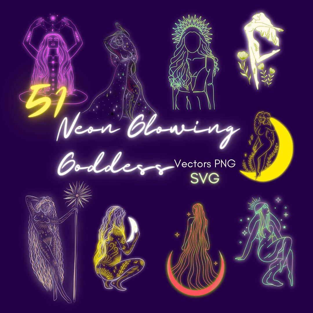 Mystic Neon Goddess PNG, Clip Art, Goddess PNG, Goddess Art, Neon ...