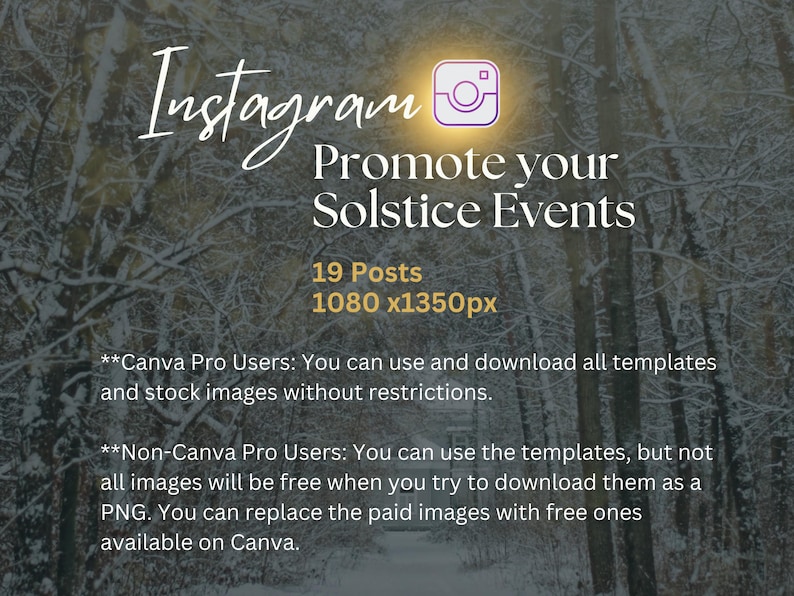 Winter Solstice INSTAGRAM Post Canva Template | Event Promo | Yule ...