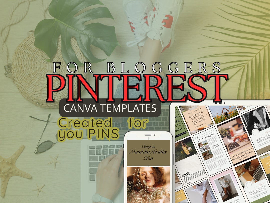 Pinterest Pins Canva Template for Bloggers, Grow Your Blog With ...