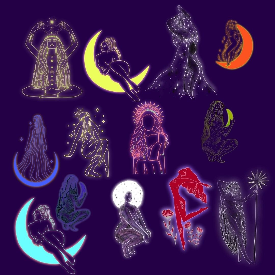 Mystic Neon Goddess PNG, Clip Art, Goddess PNG, Goddess Art, Neon ...