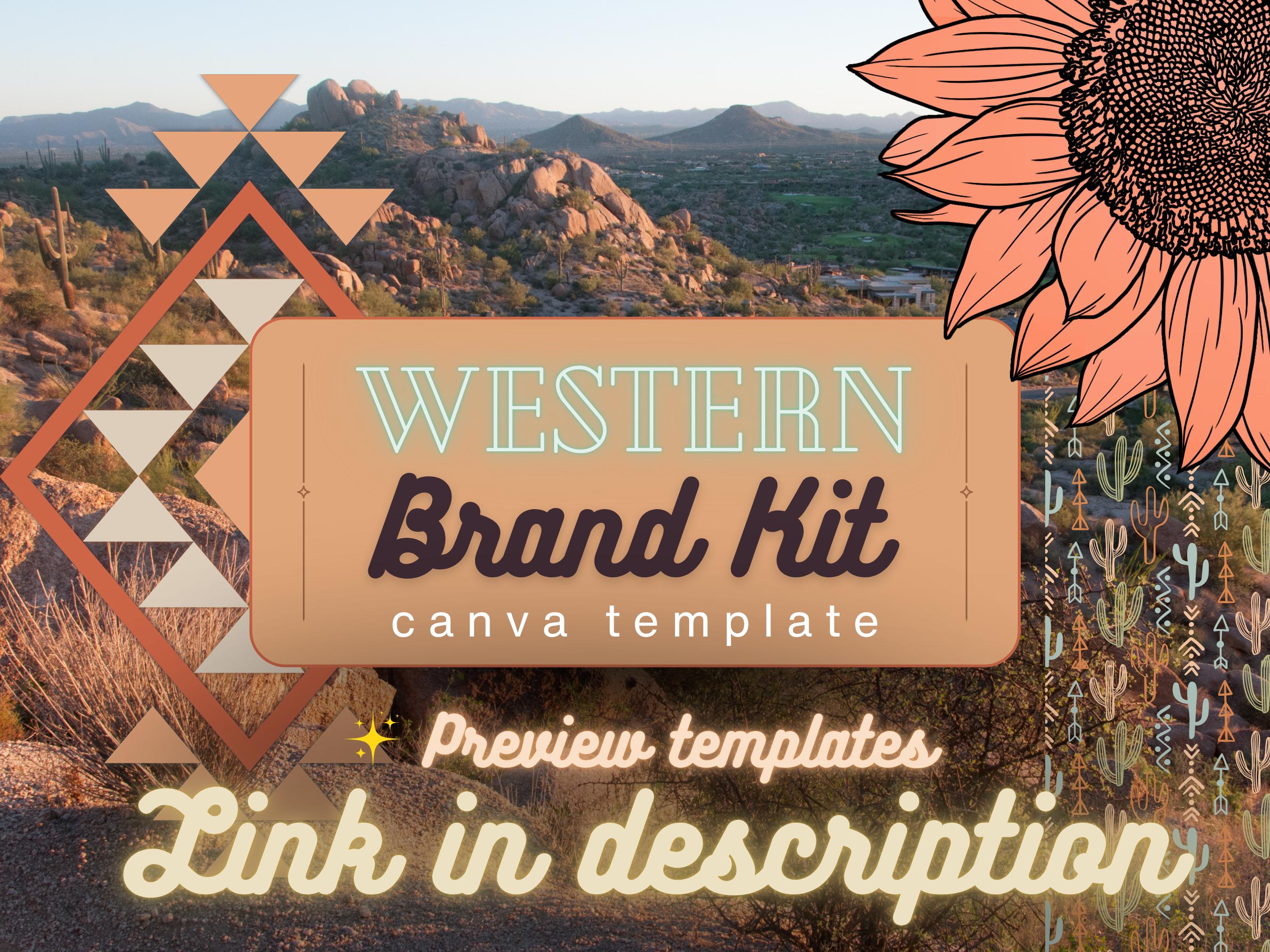 Western Brand Kit | Western Mood Board | Canva Brand Kit Templates ...