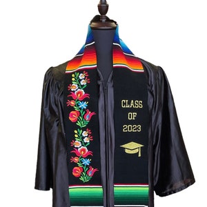 Floral Embroidered Personalized Mexican Graduation Stole Class - Etsy
