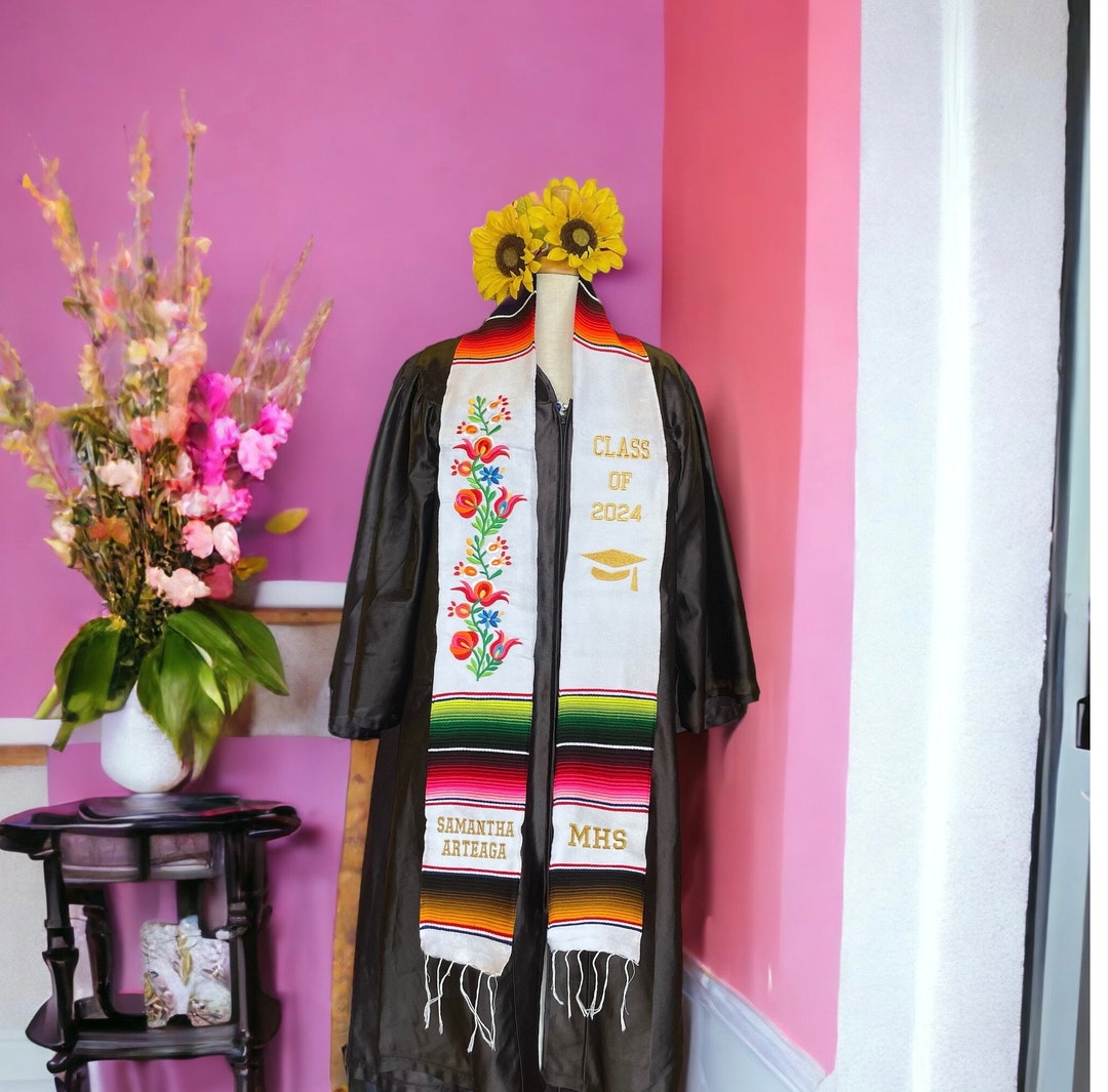 Floral Embroidered Personalized Mexican Graduation Stole/limited ...