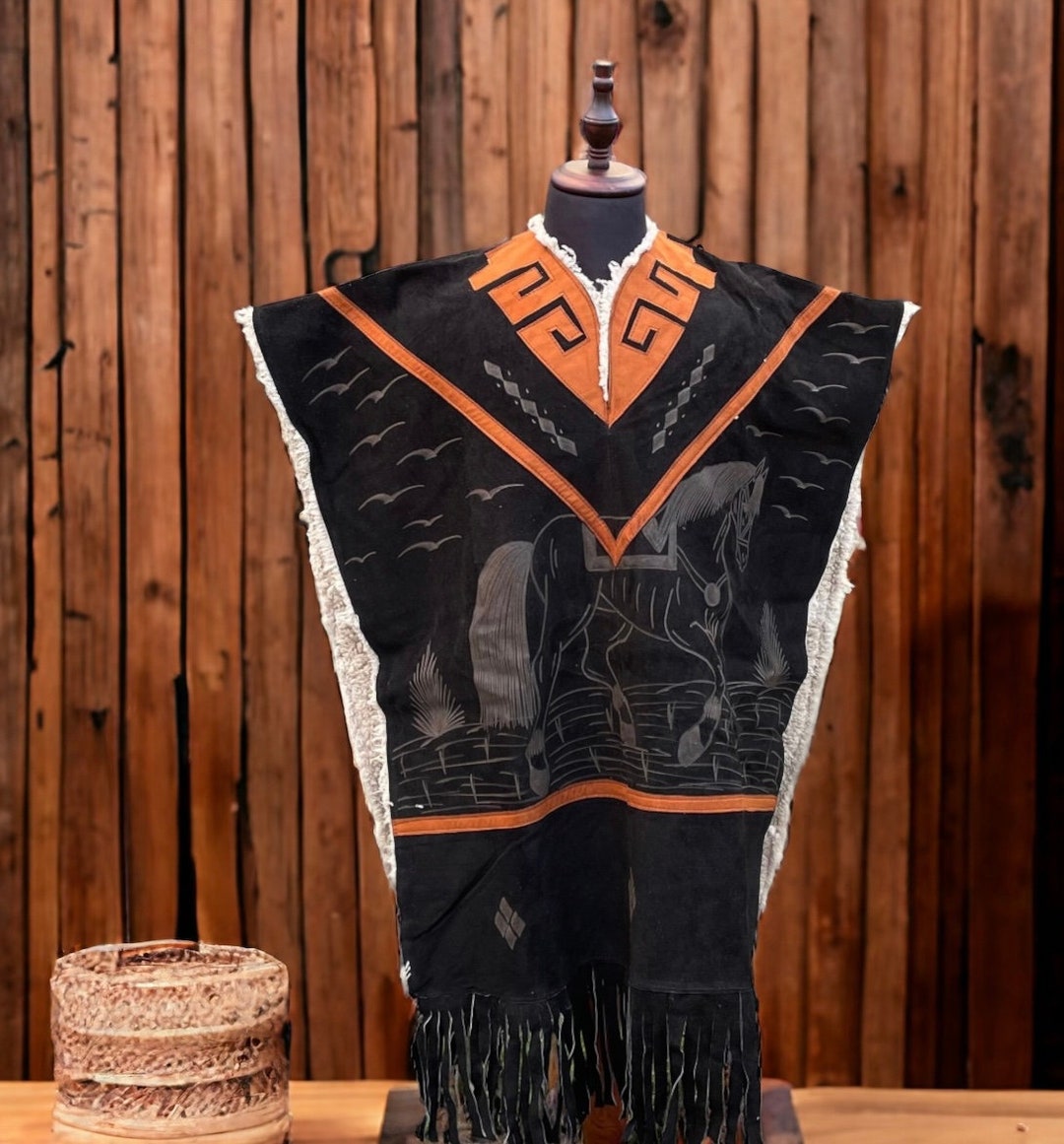 Mexican Leather Gaban Poncho - Etsy