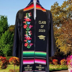 Floral Embroidered Personalized Mexican Graduation Stole/limited ...
