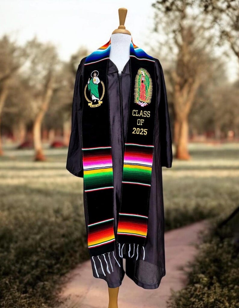 San Judas & Virgen Custom Sarape Graduation Stole/personalized Stole - Etsy