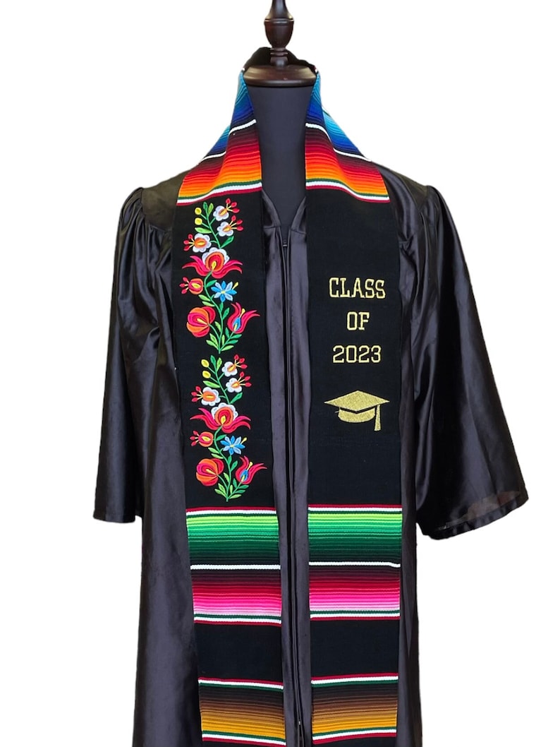Floral Embroidered Personalized Mexican Graduation Stole Class - Etsy