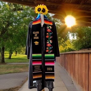 Floral Embroidered Personalized Mexican Graduation Stole/limited ...