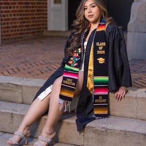 Floral Embroidered Personalized Mexican Graduation Stole/limited ...