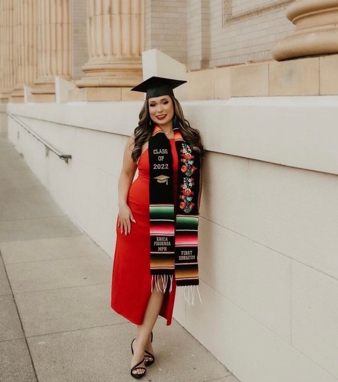 Floral Embroidered Personalized Mexican Graduation Stole/limited ...