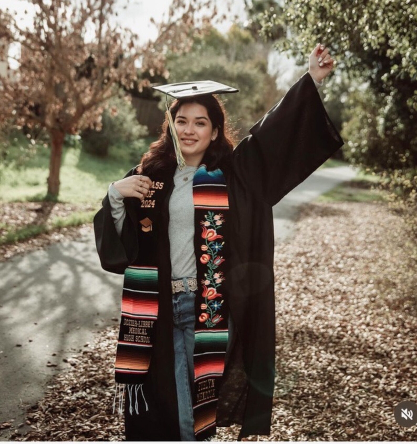 Floral Embroidered Personalized Mexican Graduation Stole/limited ...
