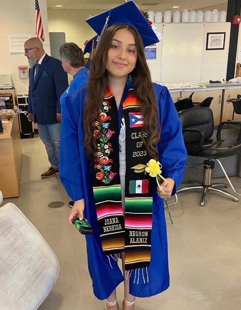 Floral Embroidered Personalized Mexican Graduation Stole - Etsy
