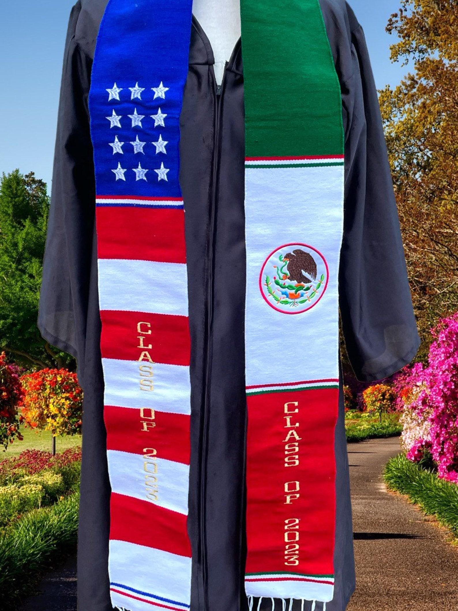 Mexican-american Graduation Stole - Etsy