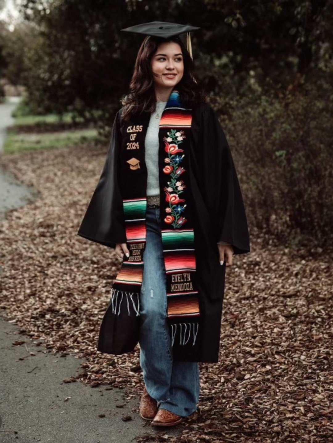 Floral Embroidered Personalized Mexican Graduation Stole/limited ...