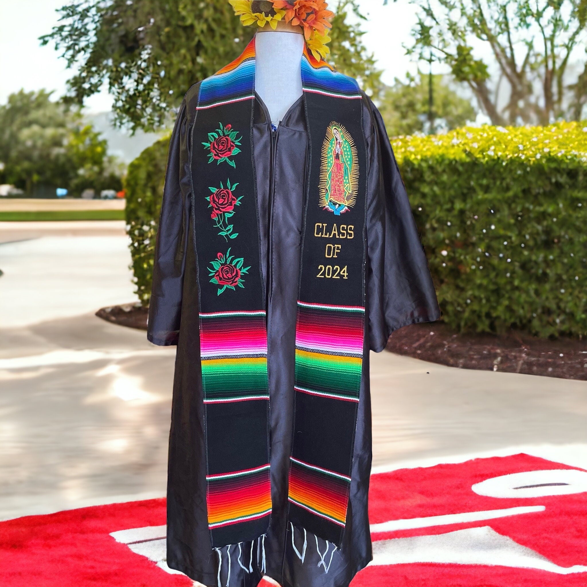 Roses Embroidered Graduation Stole/mexican Graduation Stole - Etsy