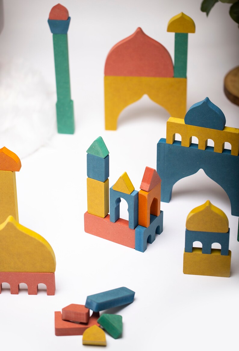 Build a Mosque Wooden Masjid Blocks Mosque Blocks Wooden - Etsy
