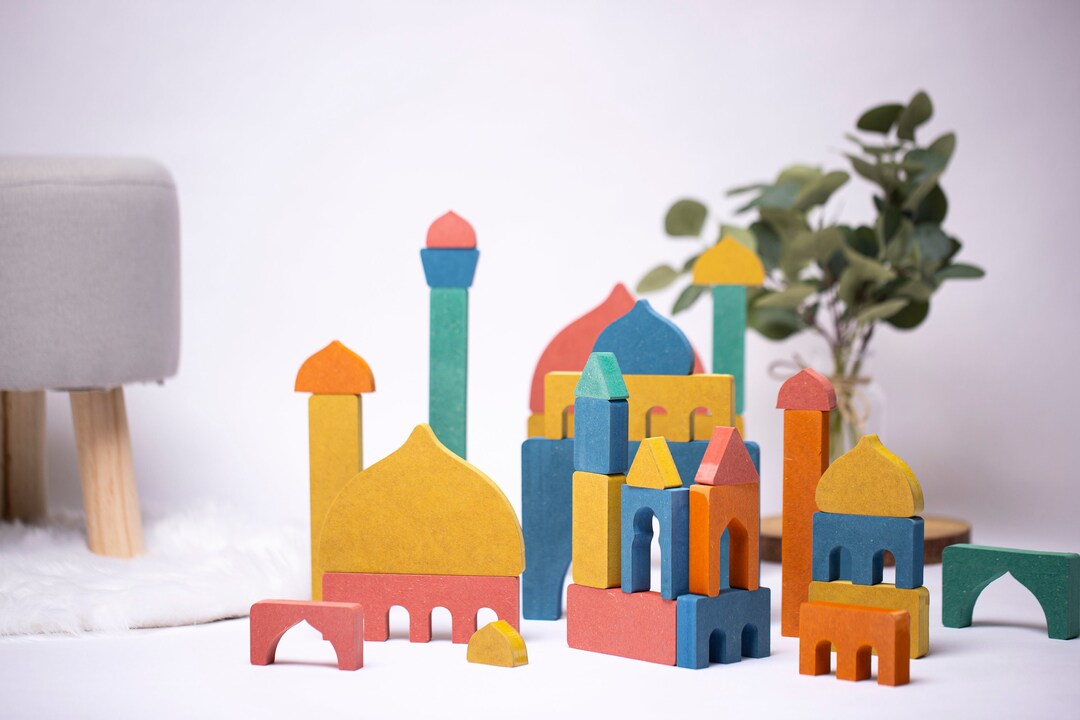Build a Mosque Wooden Masjid Blocks Mosque Blocks Wooden - Etsy