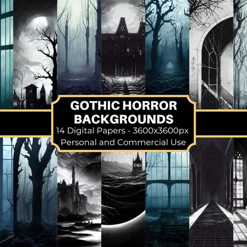Gothic Horror Backgrounds Halloween Scenery Digital Paper - Etsy