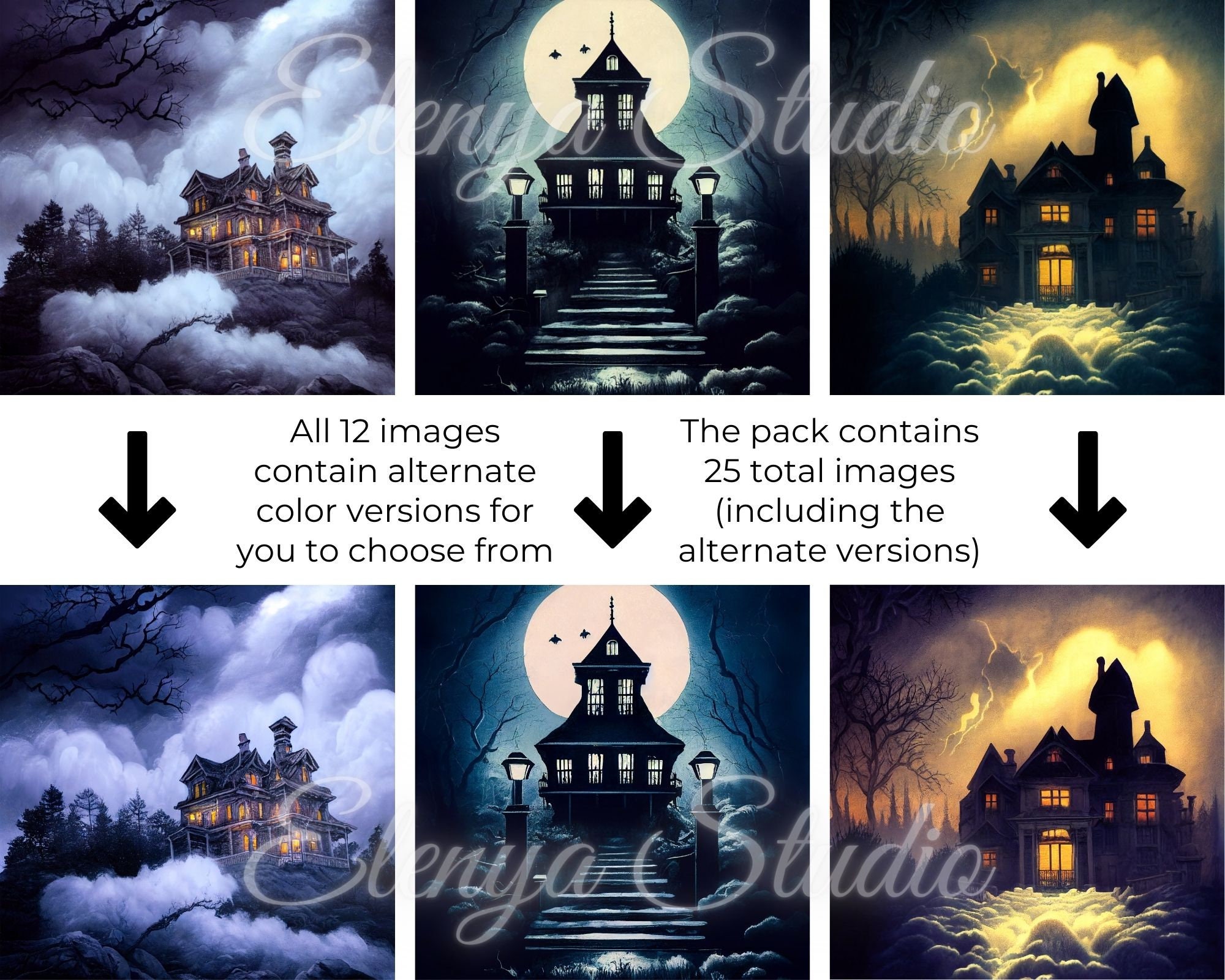 Haunted Mansion Backgrounds Halloween Digital Paper - Etsy