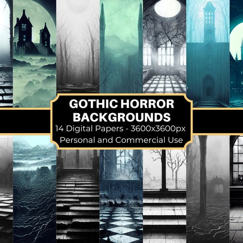 Gothic Horror Backgrounds Halloween Scenery Digital Paper - Etsy