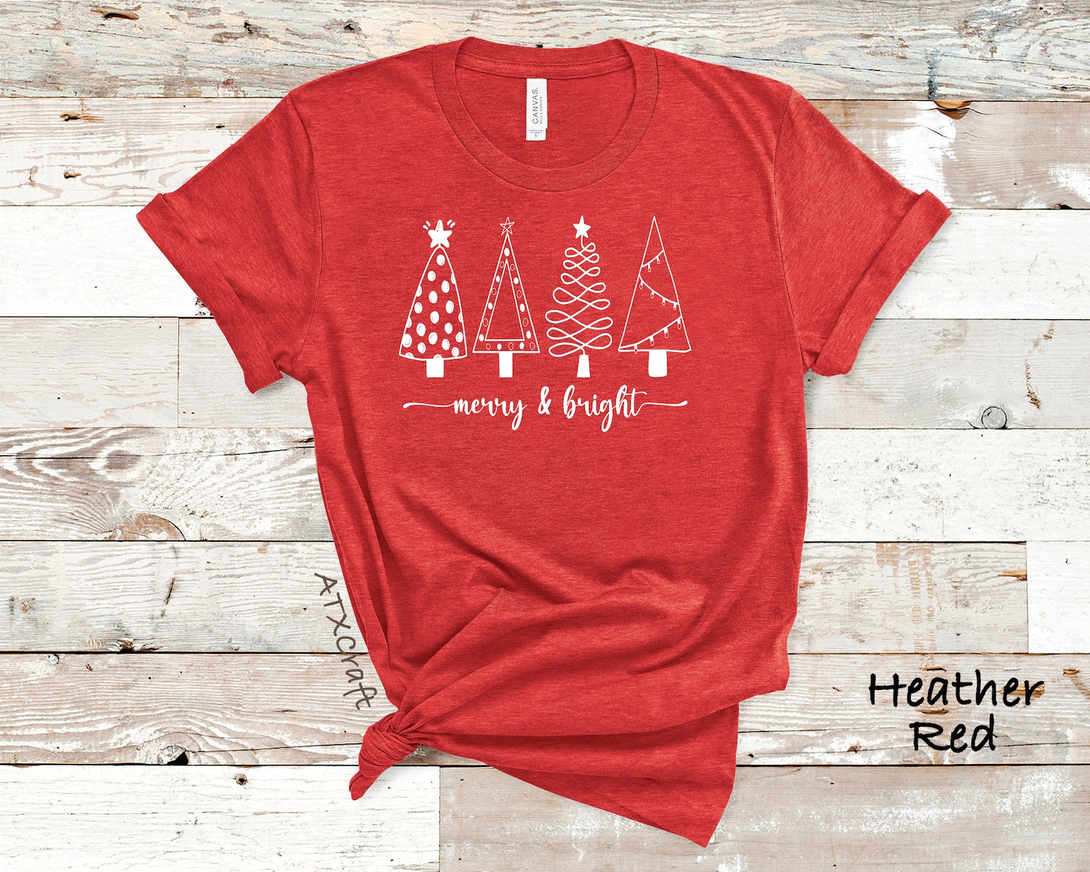 Merry and Bright Christmas Tree Shirt Christmas Shirts for - Etsy