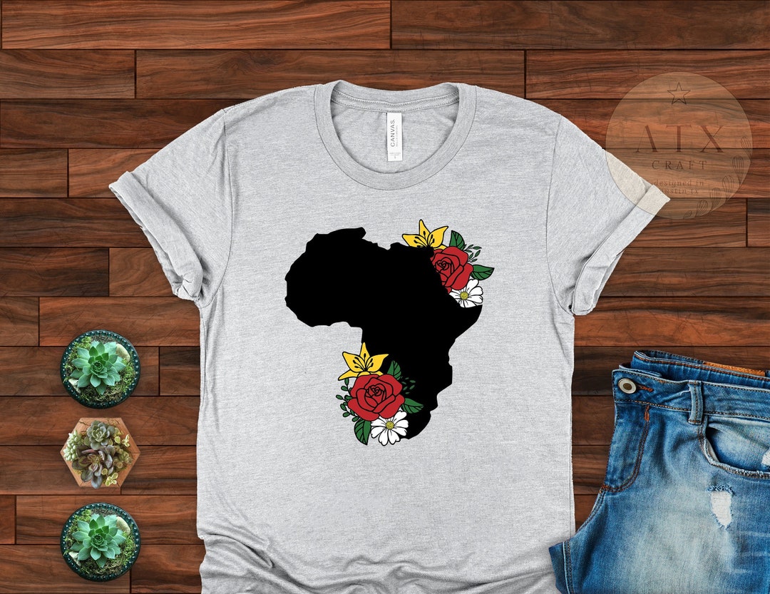 Africa Pride Shirt, Black Owned Clothing, Black History, Floral Africa ...