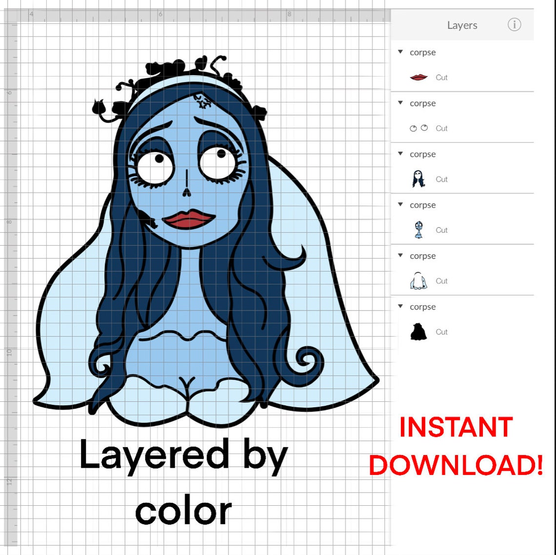 3 Corpse Bride SVG Bundle/ Instant Download/ | Etsy